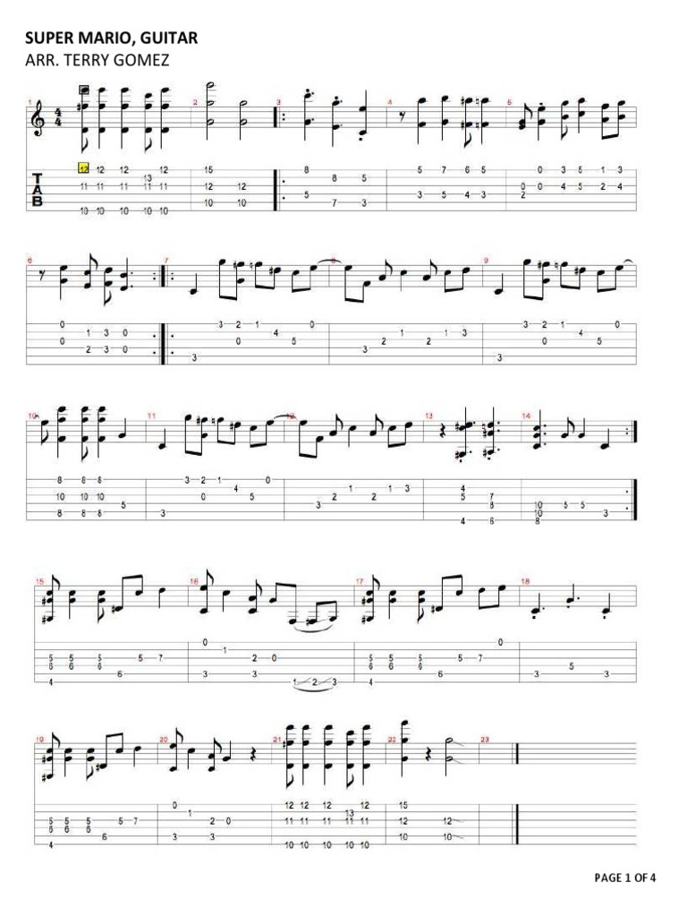 Super Mario Guitar Tab 3 PDF Free | PDF