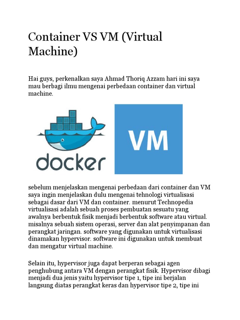 Container VS VM | PDF