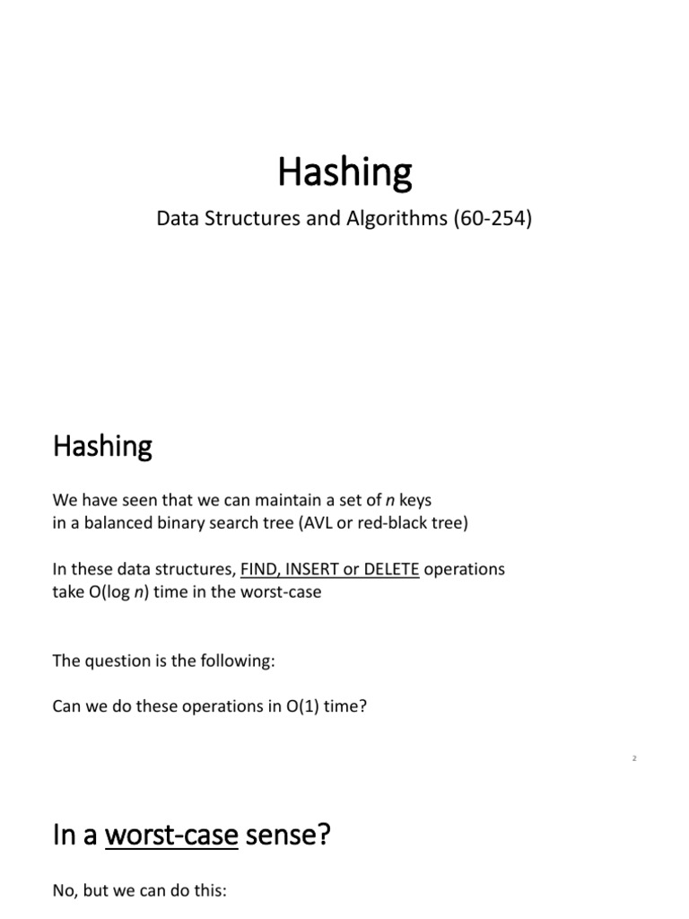 Hashing - Datastructures and Algorithms | PDF | Algorithms And Data Structures | Algorithms