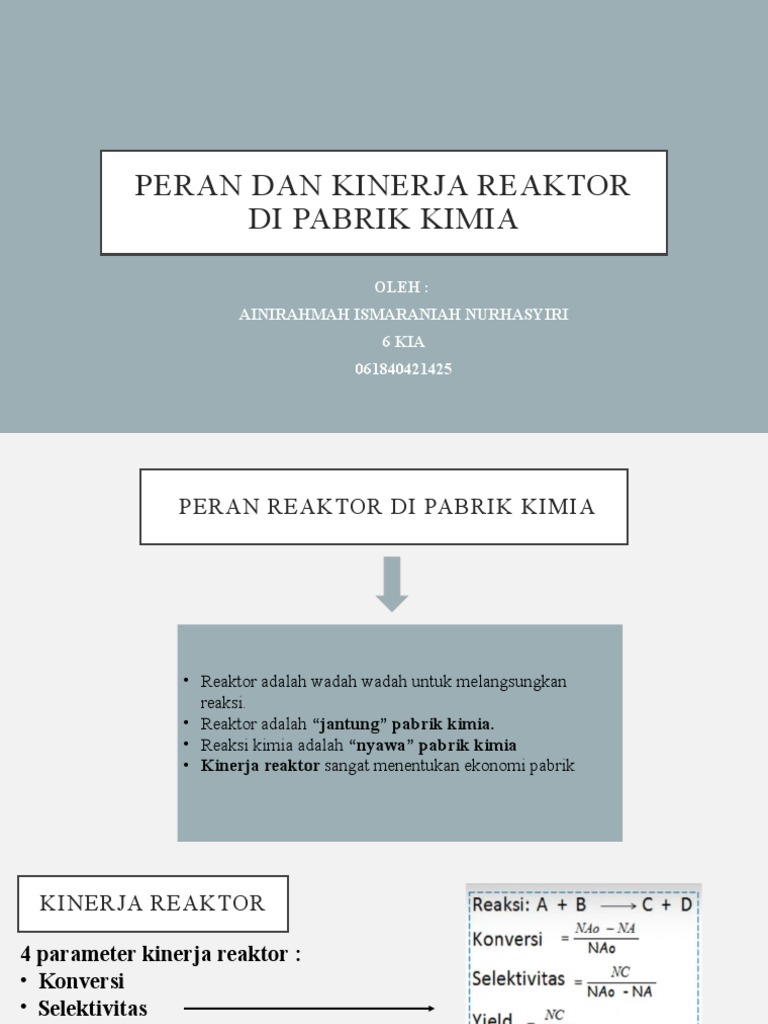 Peran & Kinerja Reaktor Di Pabrik Kimia Dan Reaktor Kimia Di Industri | PDF