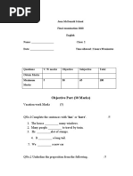 Class 6 Annual Exam Question Paper 2025 English New | PDF | Syntax ...