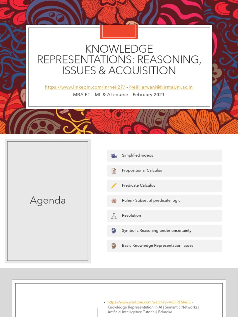 Knowledge Representation | PDF | First Order Logic | Knowledge ...