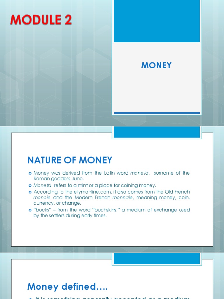 Module 2 Money | PDF | Money | Cheque