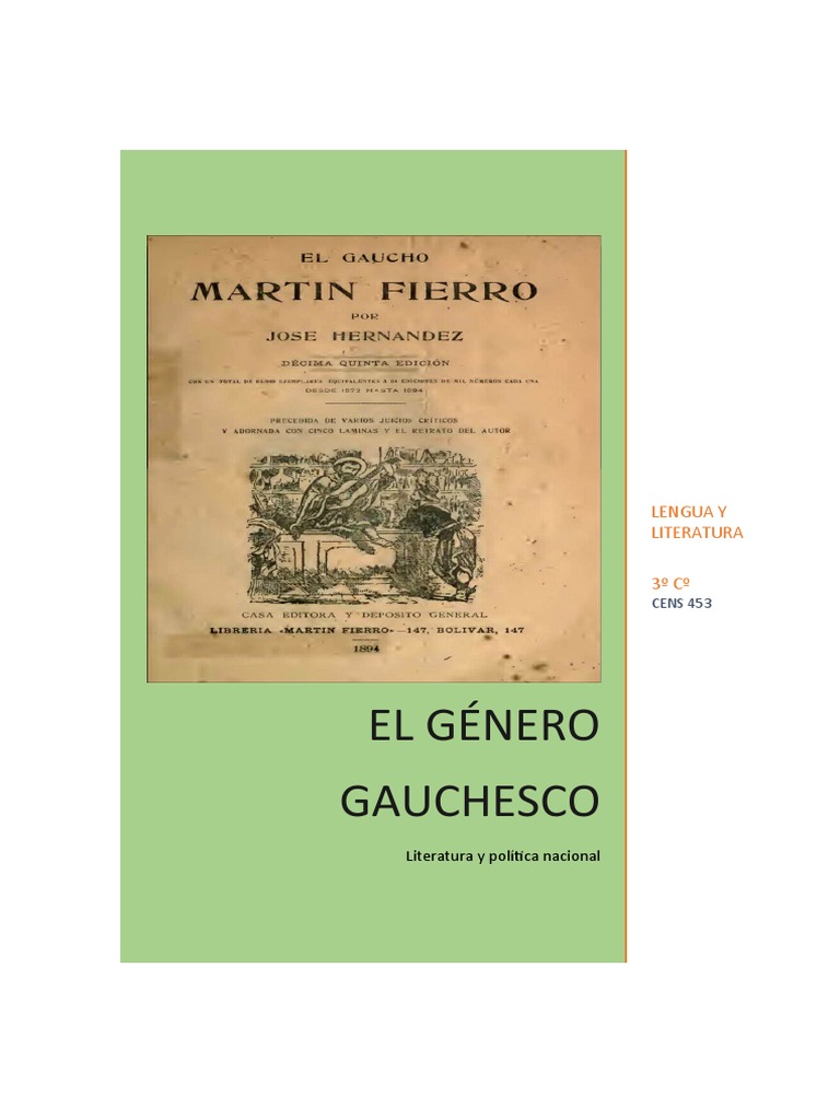 El GAUCHO MARTÍN FIERRO Actividades | PDF | Poesía