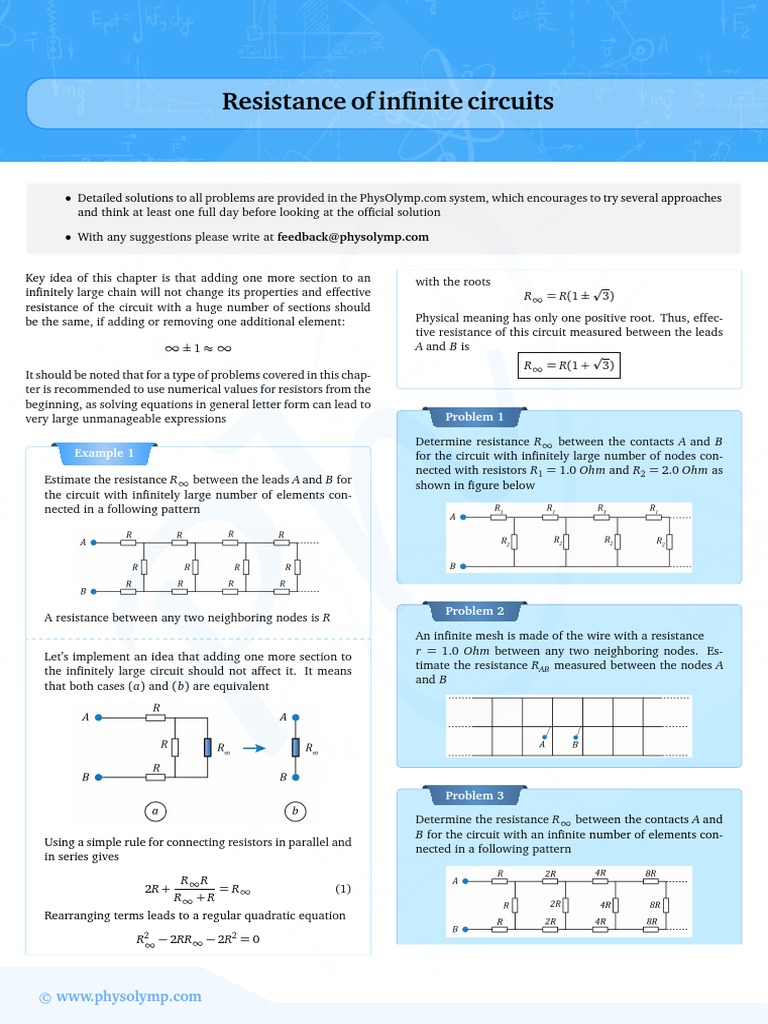 Resistance of Infinite Circuits | PDF | Electrical Resistance And ...