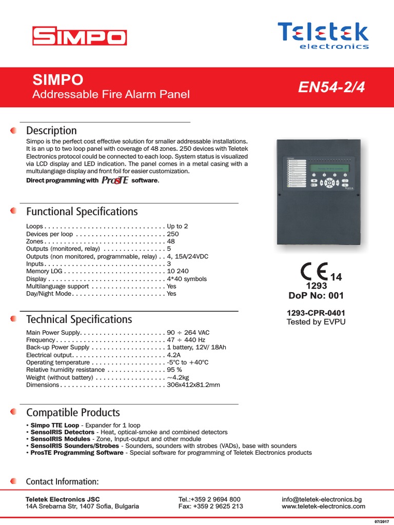 Simpo: Addressable Fire Alarm Panel | PDF | Computer Science | Equipment