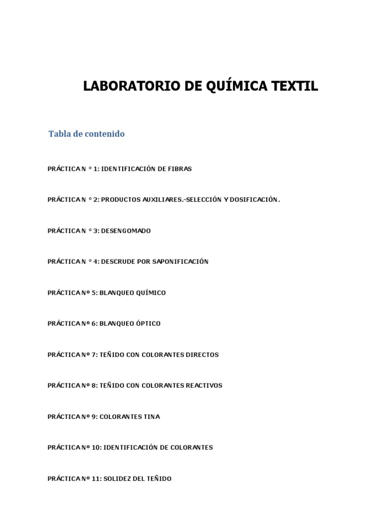 Laboratorio Textil | PDF | Peróxido de hidrógeno | Tensioactivo