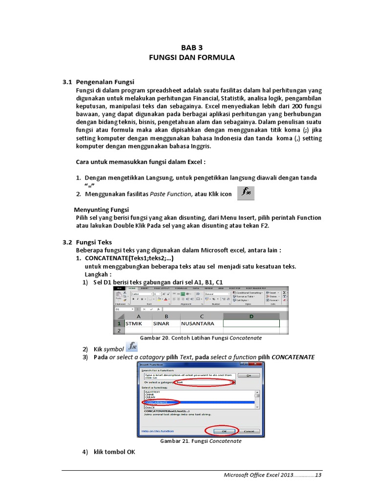 Rumus Dan Fungsi Pada Ms - Excel 2013 | PDF