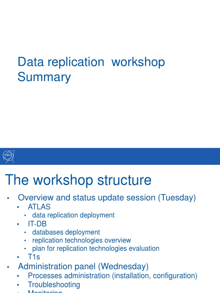Data Replication Workshop | PDF | Replication (Computing) | Information Science