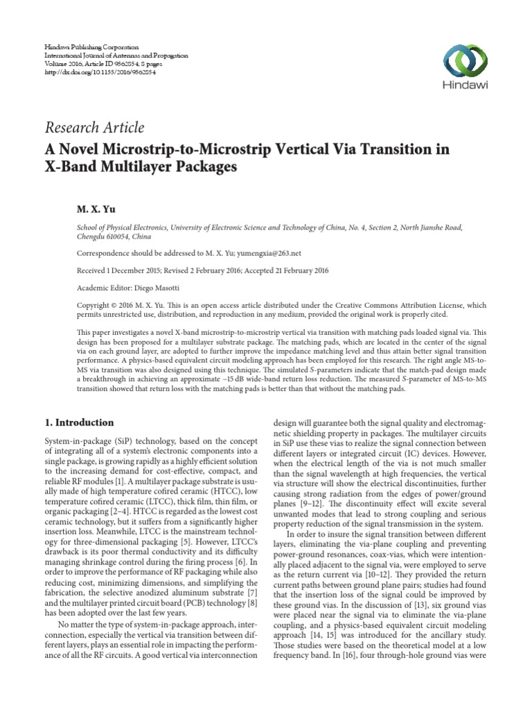 A Novel Microstrip-to-Microstrip Vertical Via Transition in X Band ...