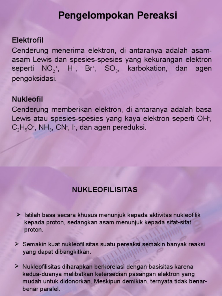 Perbandingan Nukleofil dan Elektrofil | PDF