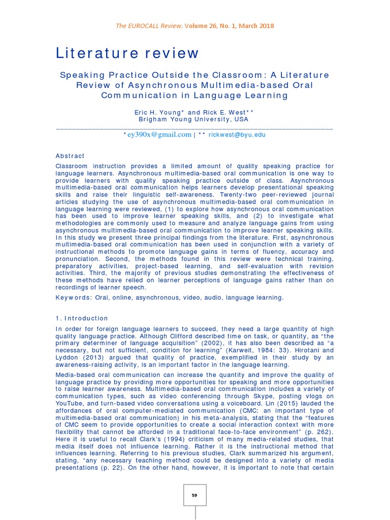 Literature Review | PDF | Second Language | Quantitative Research