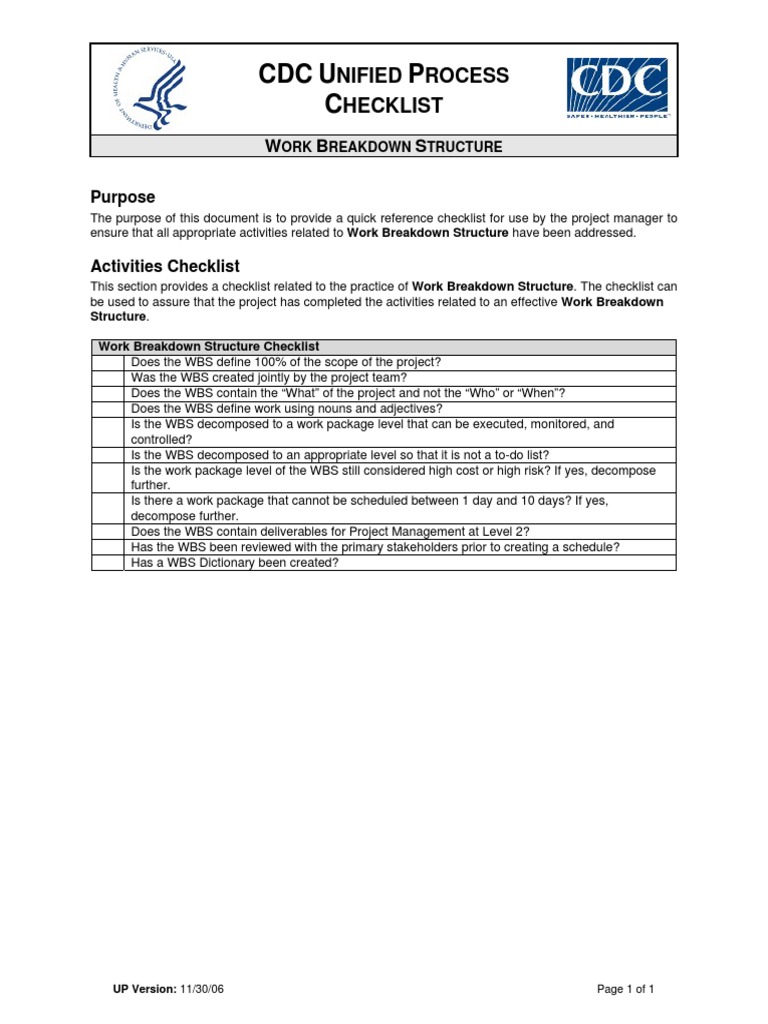 CDC UP WBS Checklist | PDF | Career & Growth | Business