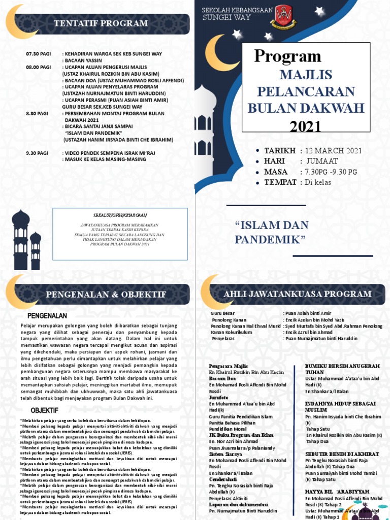 BUKU PROGRAM MAAL HIJRAH 2021 SKSW (Autosaved) | PDF