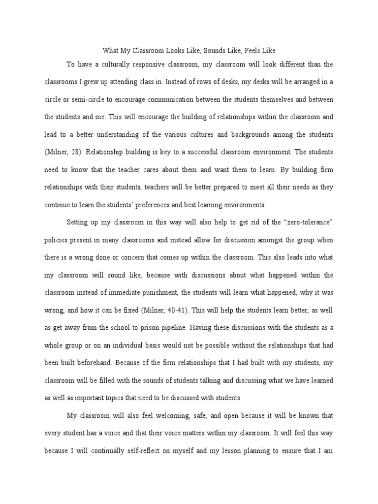 What My Classroom Looks Like Sounds Like Feels Like | PDF | Classroom ...