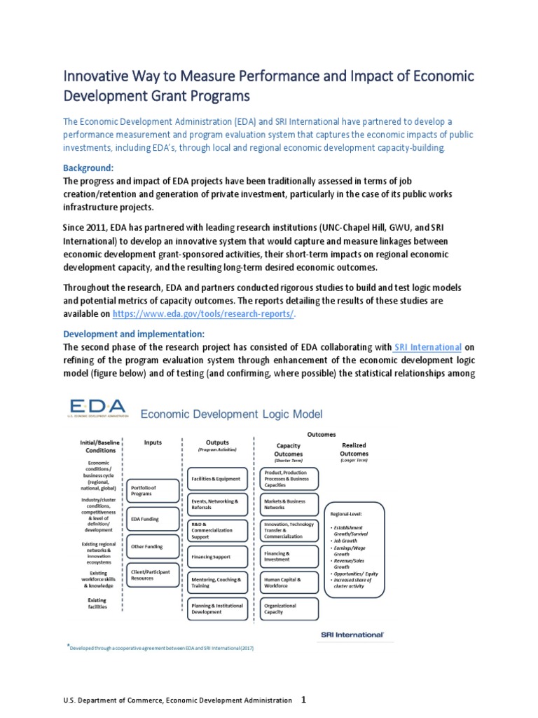 EDA New Evaluation System | PDF | Program Evaluation | Economic Development