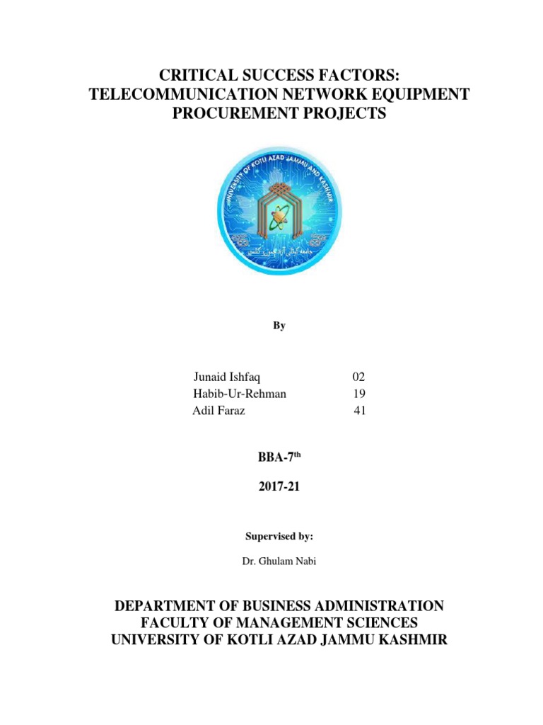 Telecom Procurement Success Factors | PDF | Project Management ...