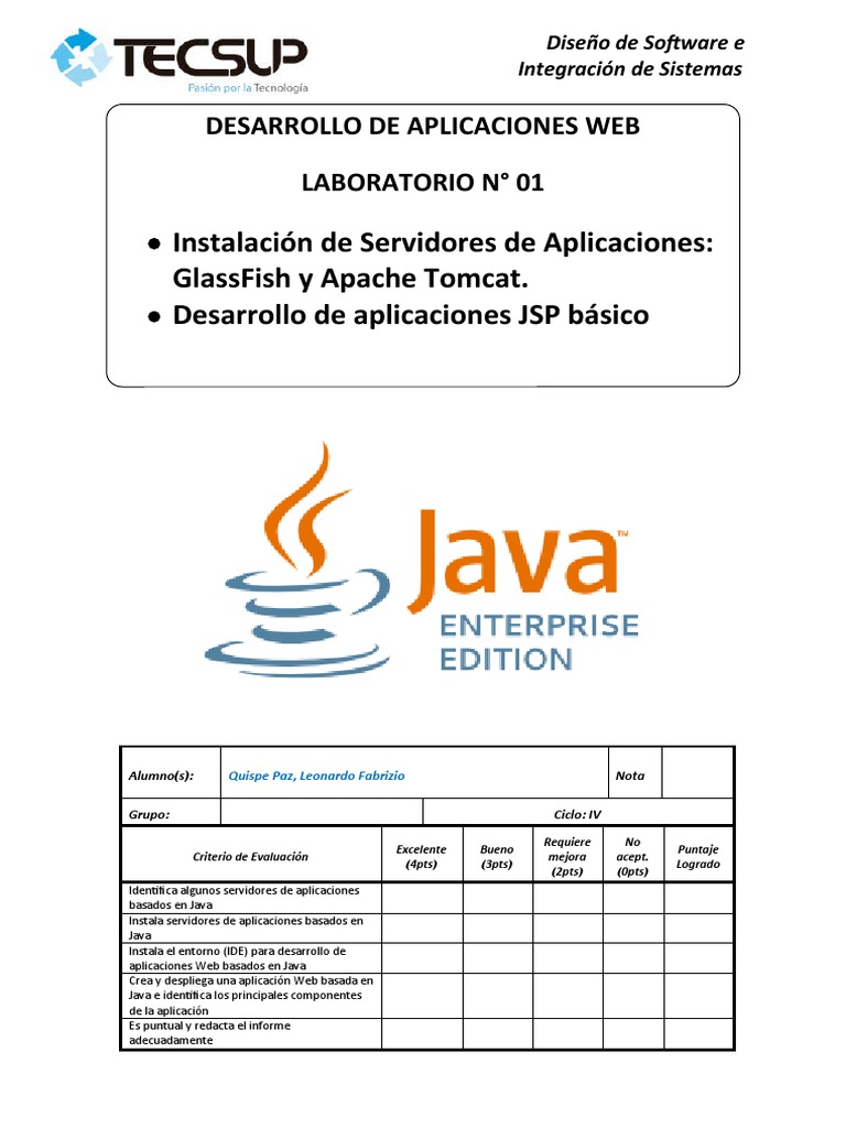 Instalación de Servidores de Aplicaciones Java y Desarrollo de una Aplicación Web Básica | PDF ...