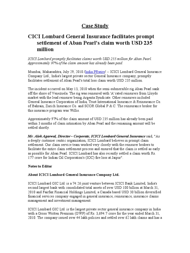 Case Study | PDF | Insurance | Financial Services