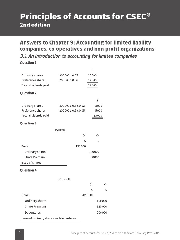 Principles of Accounts For CSEC®: 2nd Edition | PDF | Retained Earnings ...