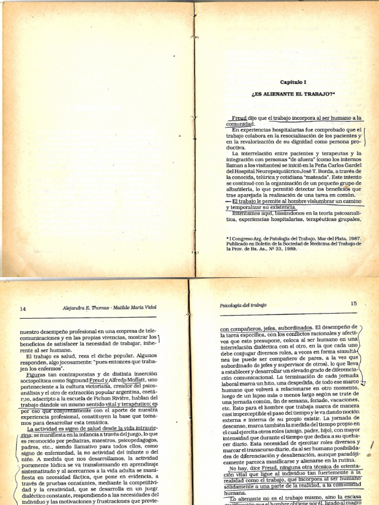 Thomas Vidal Psicología Del Trabajo | PDF
