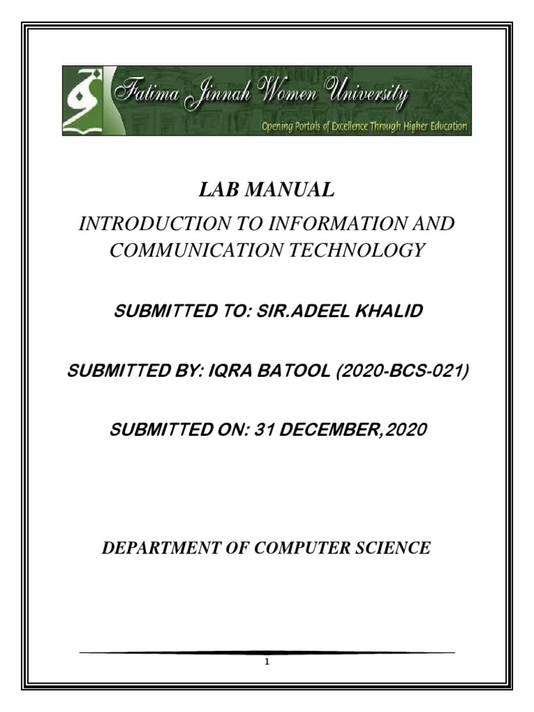 Iict Lab Manual | PDF | Computer Data Storage | Input/Output