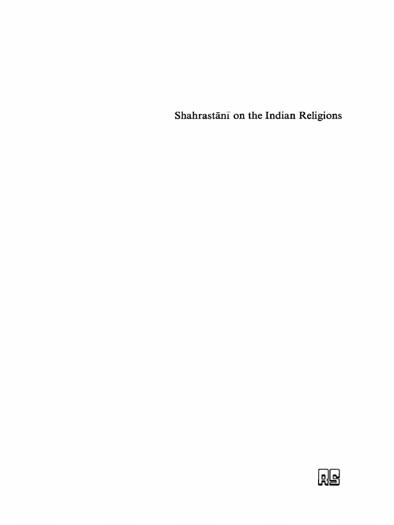Shahrastani On The Indian Religions by Bruce B. Lawrence | PDF ...