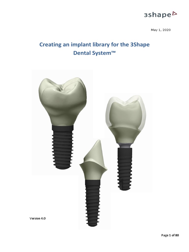 Creating An Implant Library For The 3shape Dental System (v4.0) | PDF ...