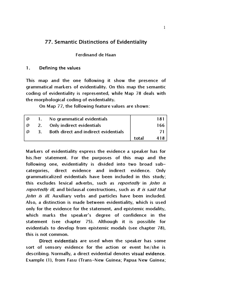 semantic-distinctions-of-evidentiality-pdf-linguistic-morphology
