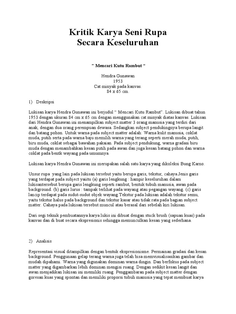 Kritik Karya Seni Rupa | PDF