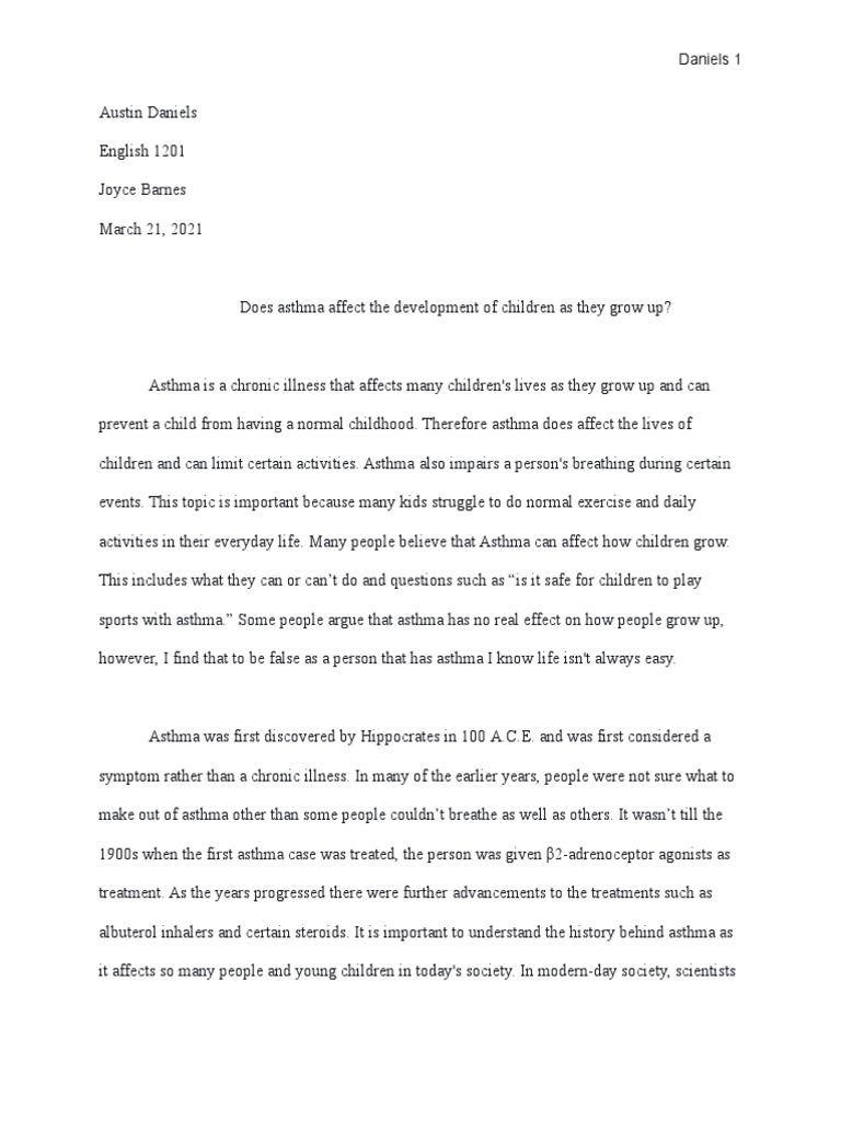 Revised Asthma Paper | PDF | Asthma | Anxiety