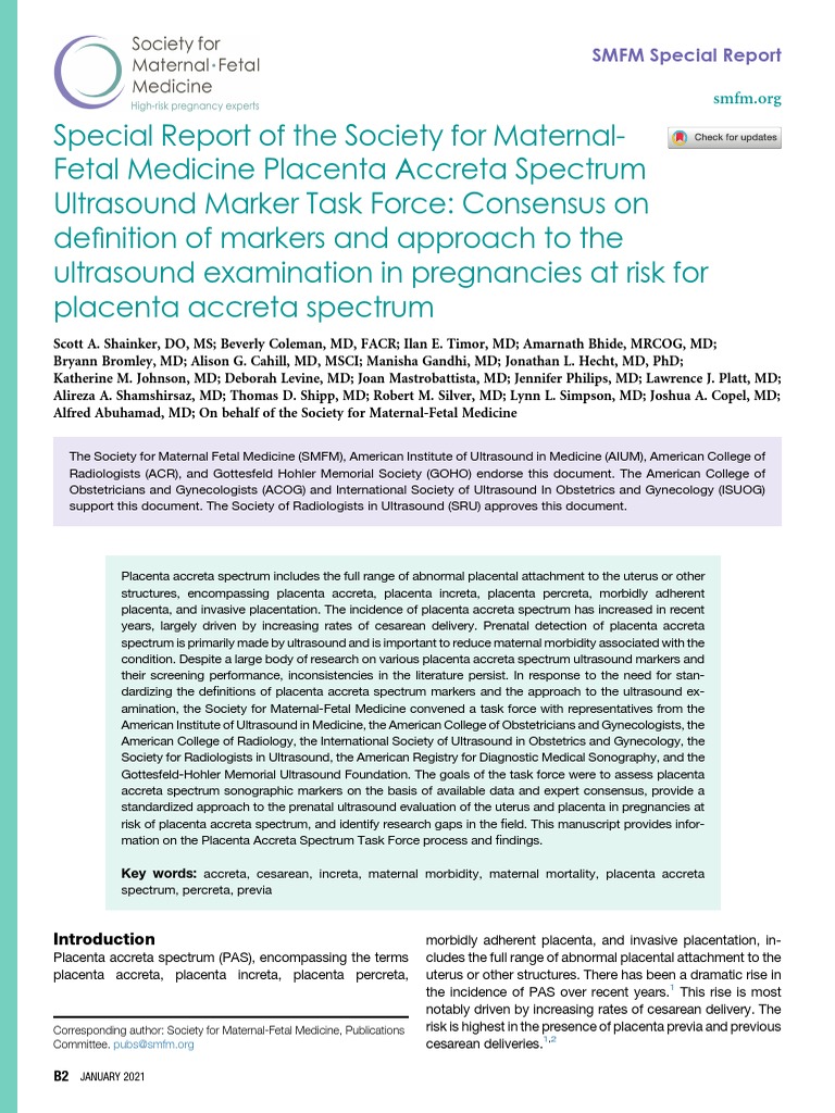 Standardizing Ultrasound for PAS Detection | PDF | Medical Ultrasound ...