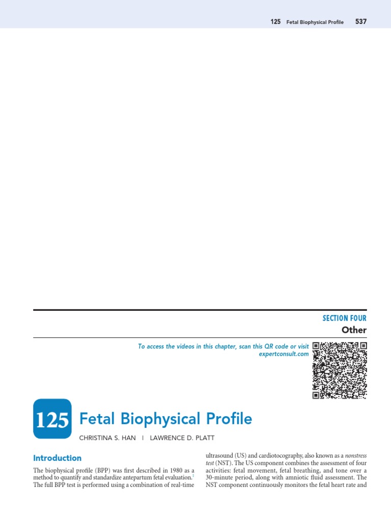 Fetal Biophysical Profile Guide | PDF | Fetus | Prenatal Development