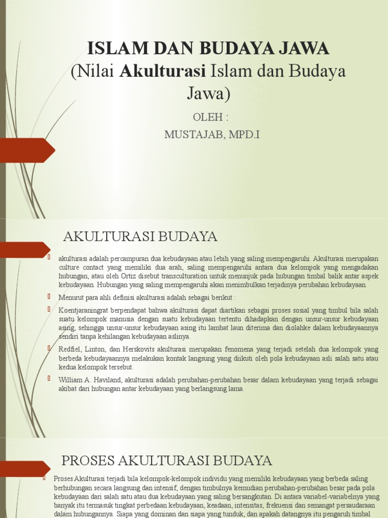 Akulturasi Islam Dan Budaya Jawa | PDF
