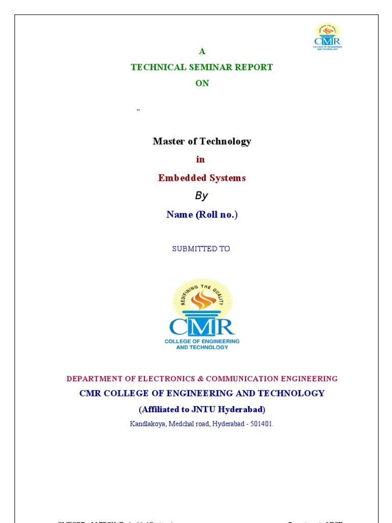 Seminar Report Template | PDF | Electrical Engineering | Academic Degree