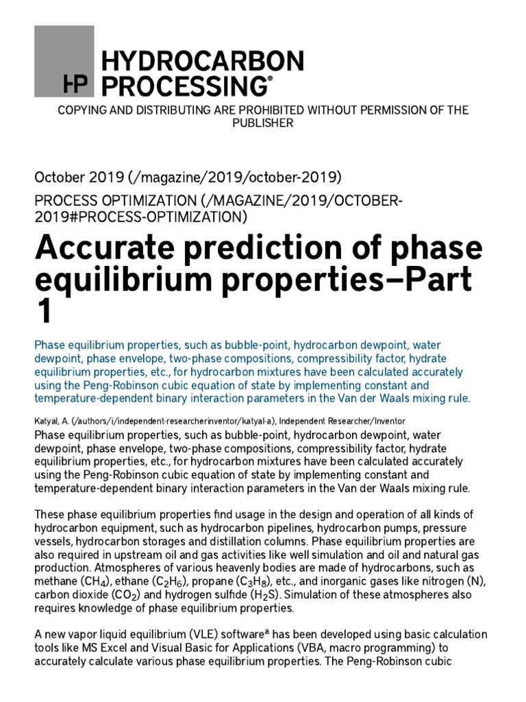 Accurate Hydrocarbon Phase Prediction | PDF | Phase Rule | Phase (Matter)