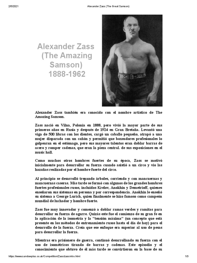 Alexander Zass (The Great Samson) | PDF | Agitación