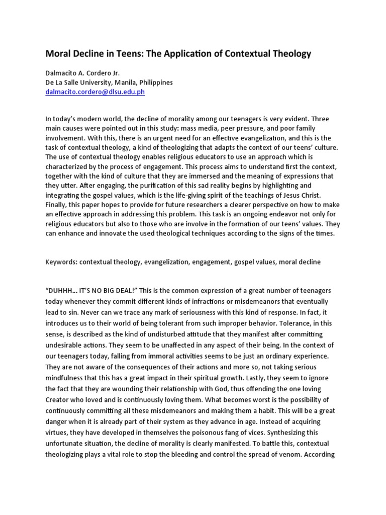 Moral Decline in Teens | Download Free PDF | Adolescence | Morality