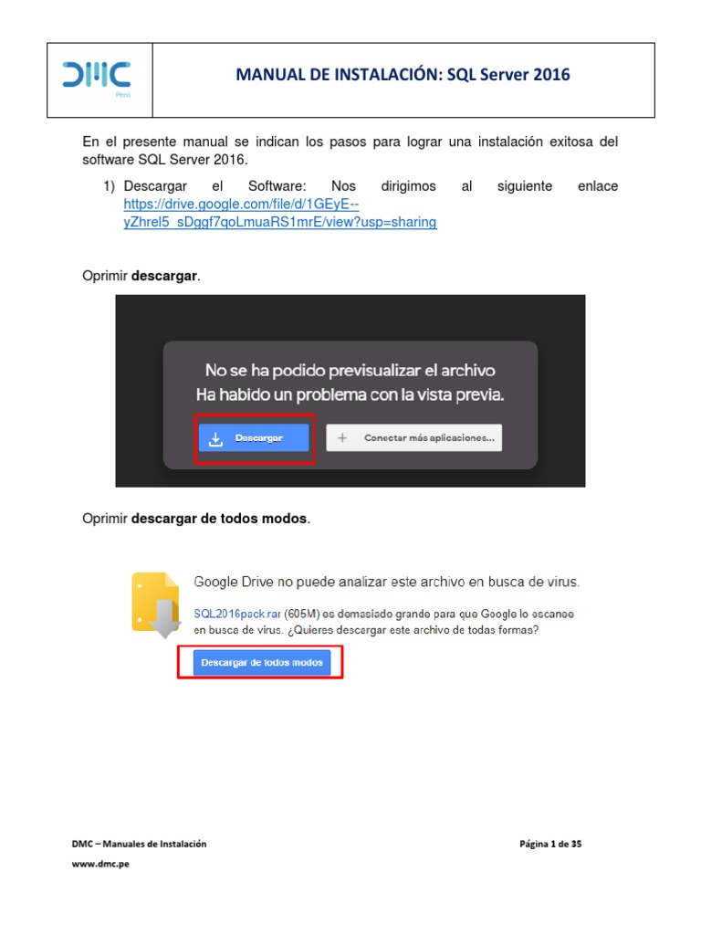 Manual de Instalación de SQL Server 2016 | PDF | Servidor SQL de Microsoft | SQL