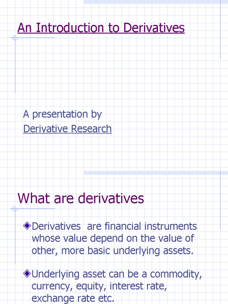 An Introduction To Derivatives: A Presentation by Derivative Research ...