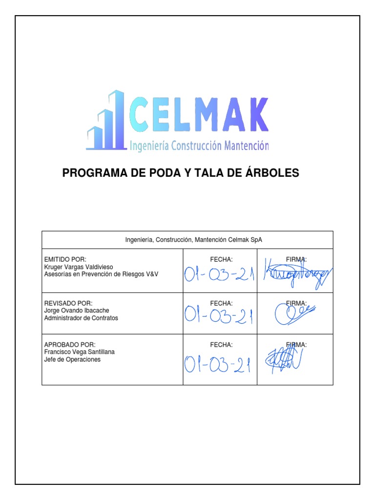 Programa de Poda y Tala de Árboles | PDF | Arboles | Andamio