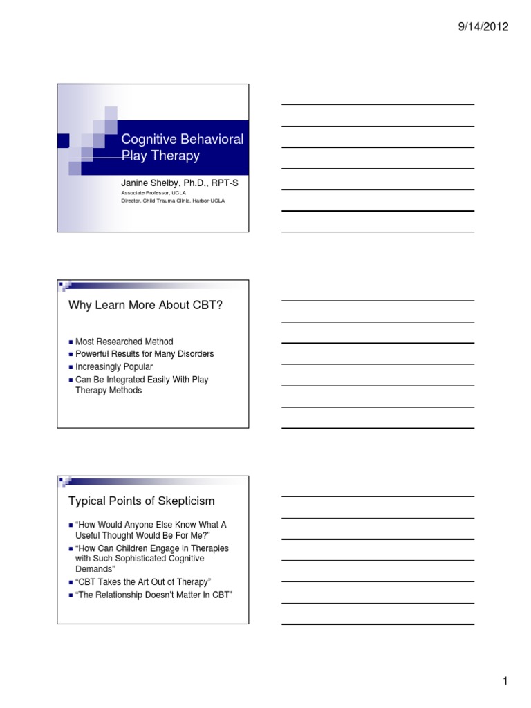 Cognitive Behavioral Play Therapy Play Therapy: Why Learn More About ...