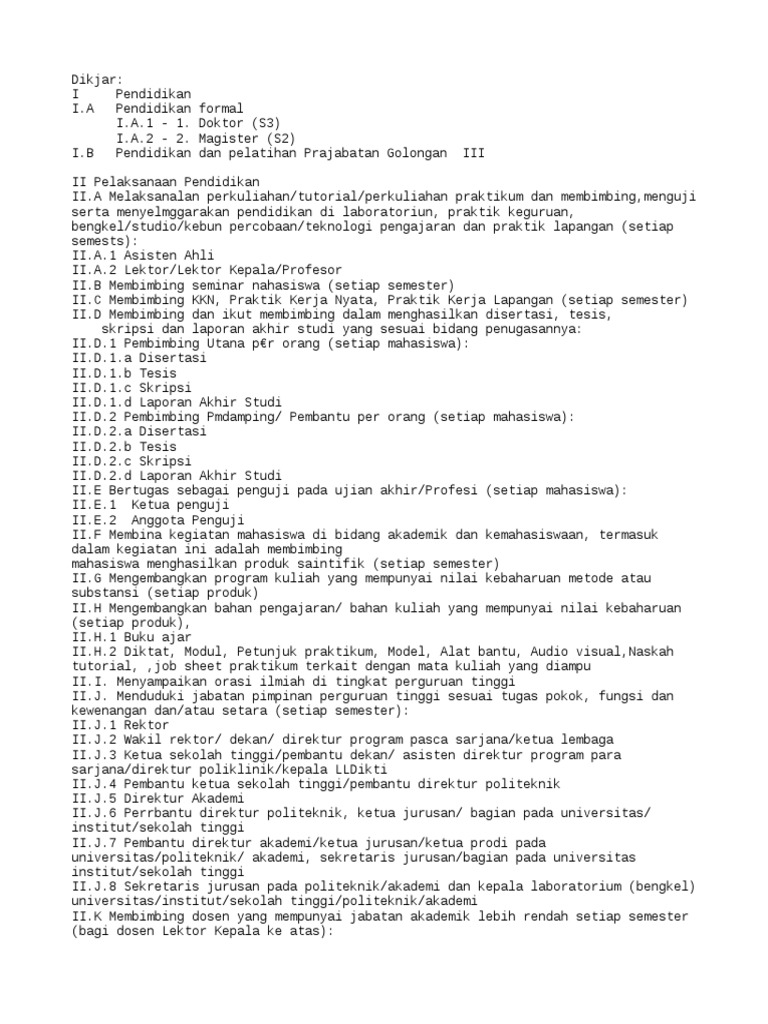 Rekap Tabel Dupak | PDF