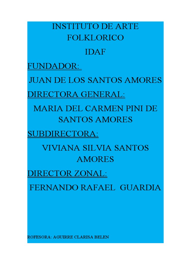 Instituto de Arte Folklorico | PDF
