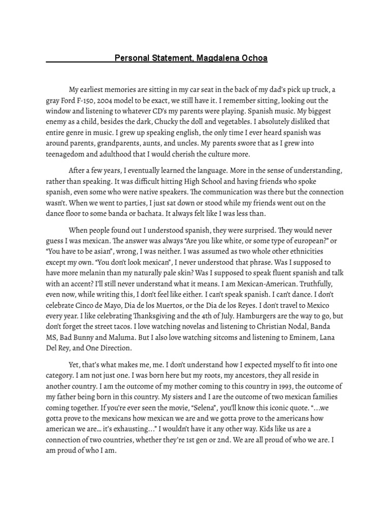 Personal Statement | PDF | Entertainment (General) | Languages