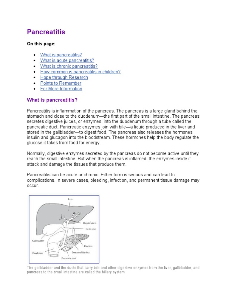 What Is Pancreatitis? | PDF | Pancreas | Gallbladder