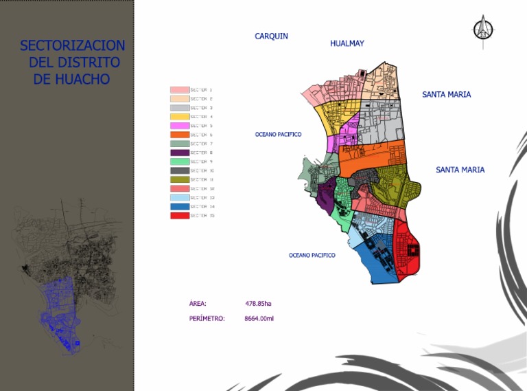 Mapa del Distrito de Huacho y Sectores | PDF