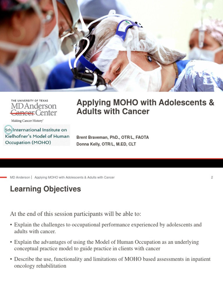 Applying Moho With Adolescents & Adults With Cancer: Brent Braveman ...