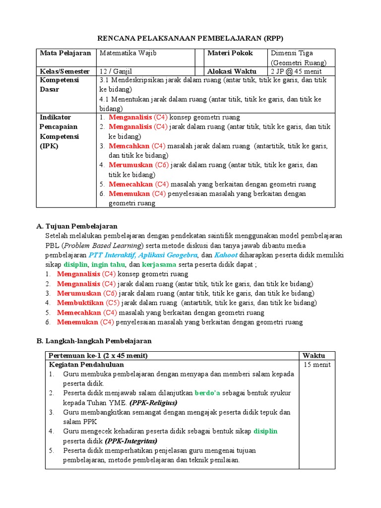 Tri Mujiono - RPP PPG 2021 Masalah 1 | PDF