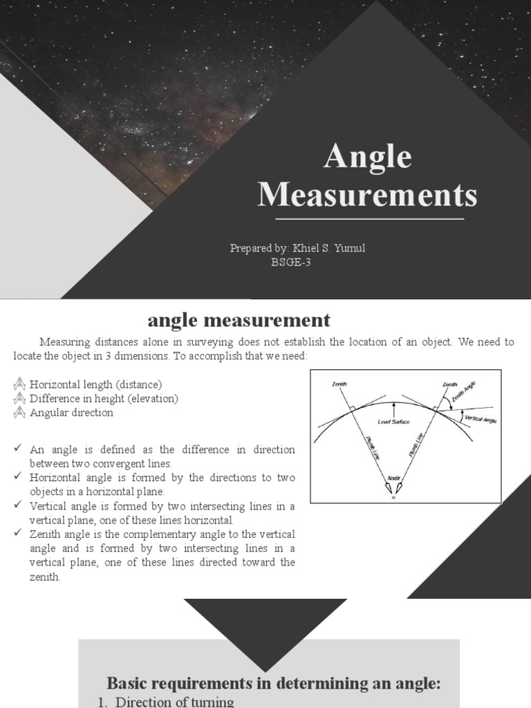 Angle Measurements: Prepared By: Khiel S. Yumul BSGE-3 | Download Free ...